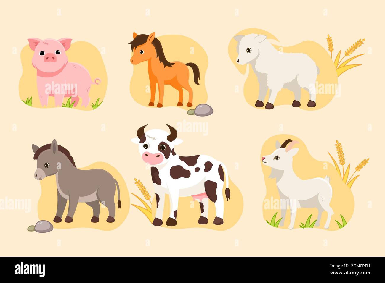Farm animals set Stock Vector Image & Art - Alamy