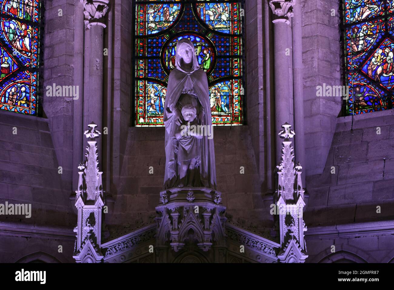 Old and ancient church interior with statues Stock Photo - Alamy