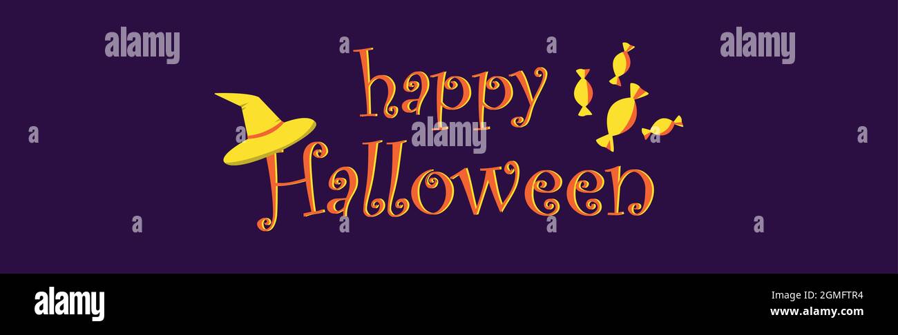 Halloween colorful bright web banner congratulation - Vector ...