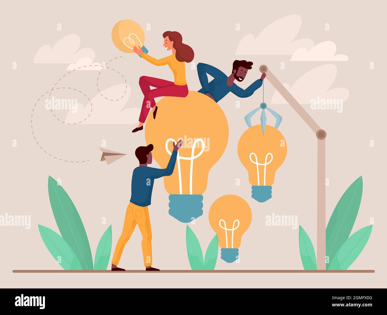 Cartoon woman great idea hi-res stock photography and images - Alamy