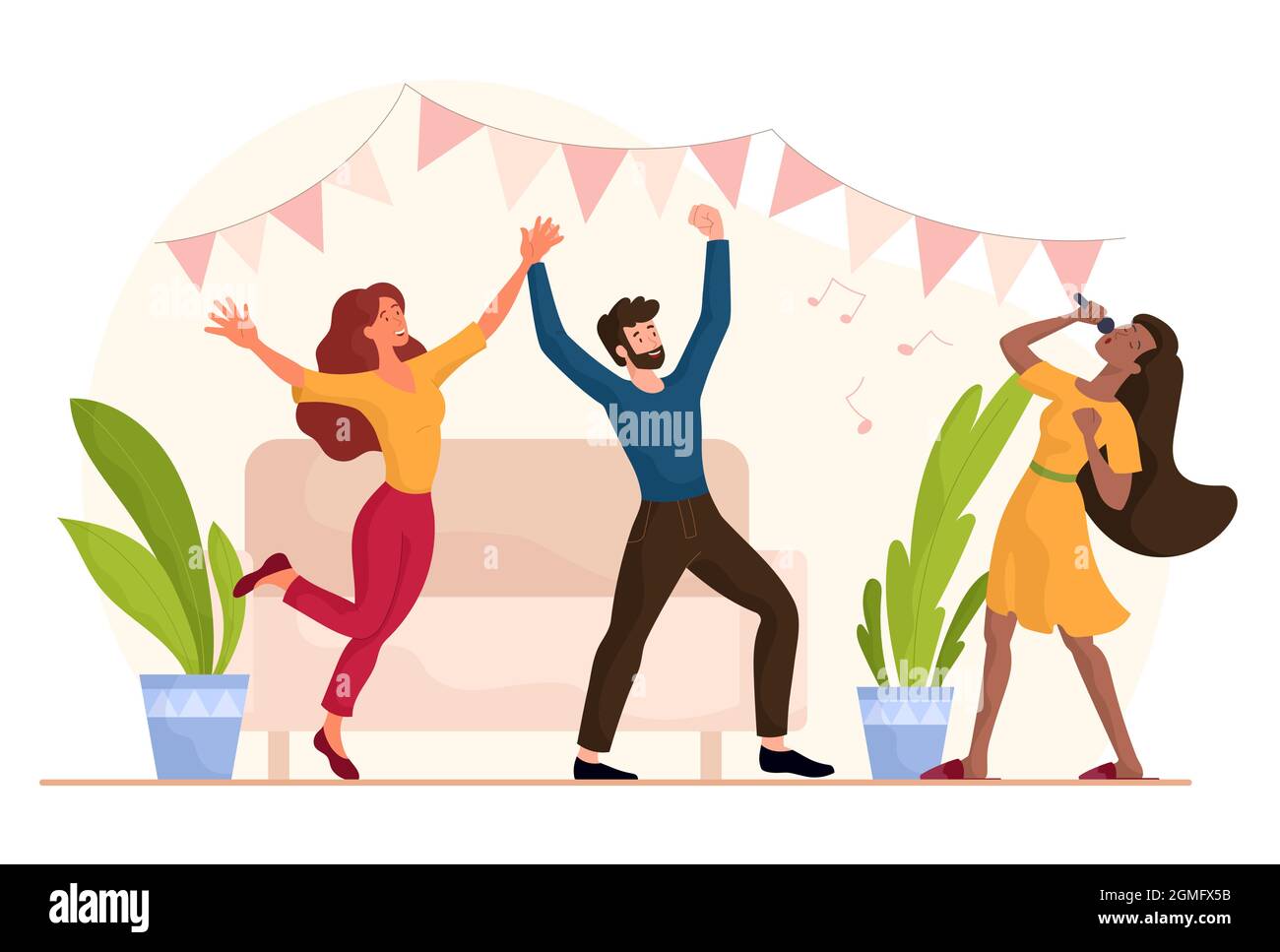 Happy dancing people concept Stock Vector Image & Art - Alamy