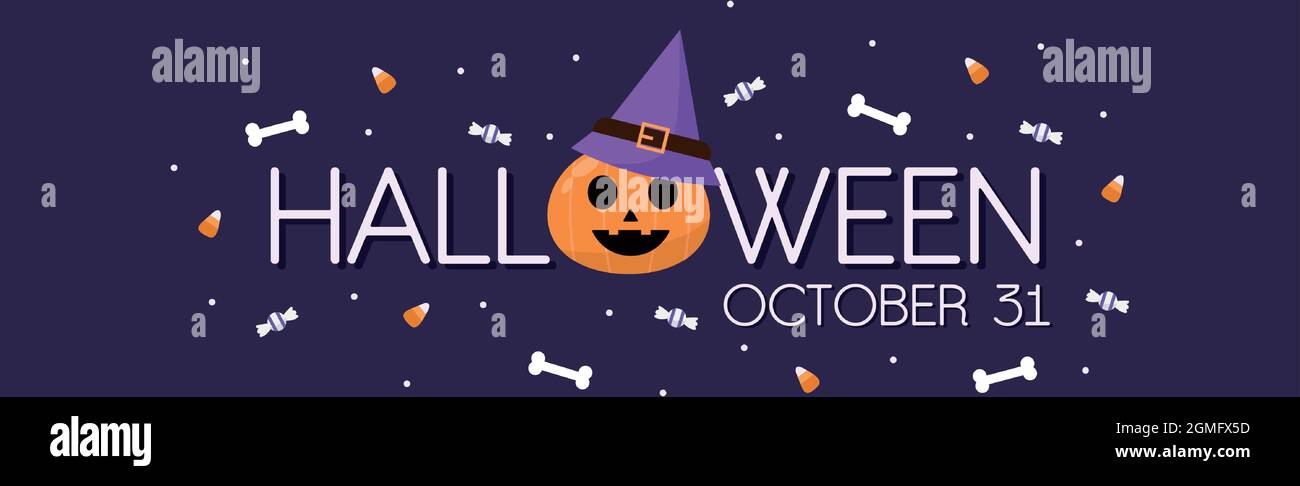 Halloween colorful bright web banner congratulation - Vector ...