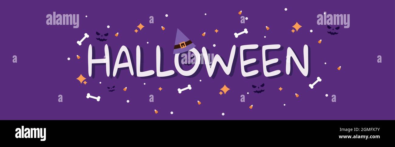 Halloween colorful bright web banner congratulation - Vector ...