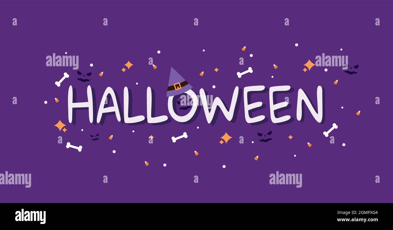 Halloween colorful bright web banner congratulation - Vector ...