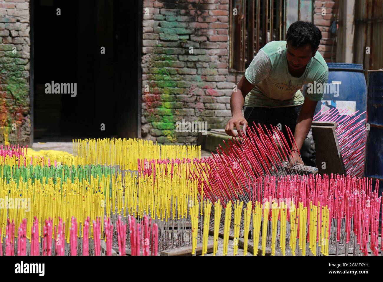 A man works in a balloon factory in Dhaka, Bangladesh. Balloon ...
