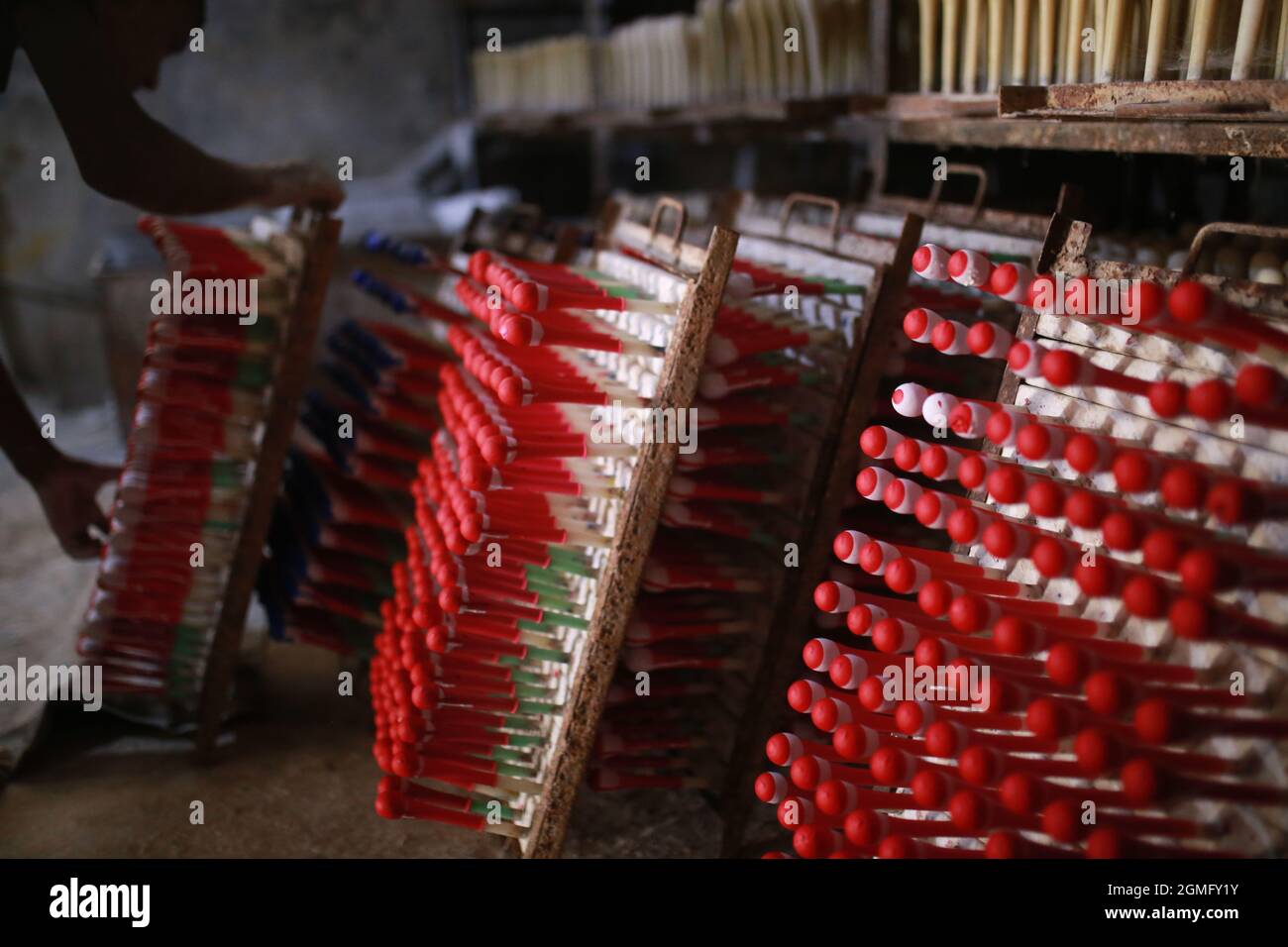 A man works in a balloon factory in Dhaka, Bangladesh. Balloon ...