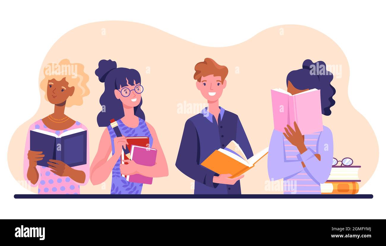 People Enjoying Reading Literature concept Stock Vector Image & Art - Alamy