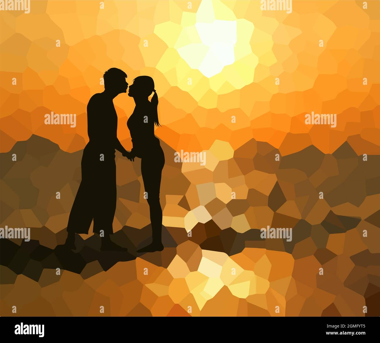 Couple sun kissing Stock Vector Images - Alamy