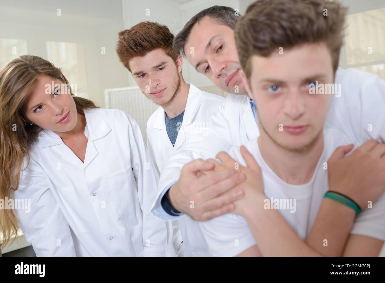student and teacher in medical class Stock Photo - Alamy