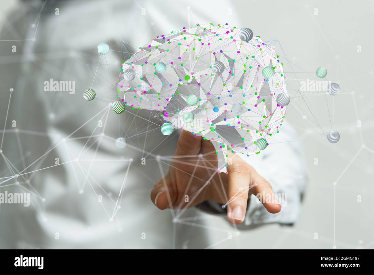 3D rendering of a human brain; science and human brain concept Stock ...