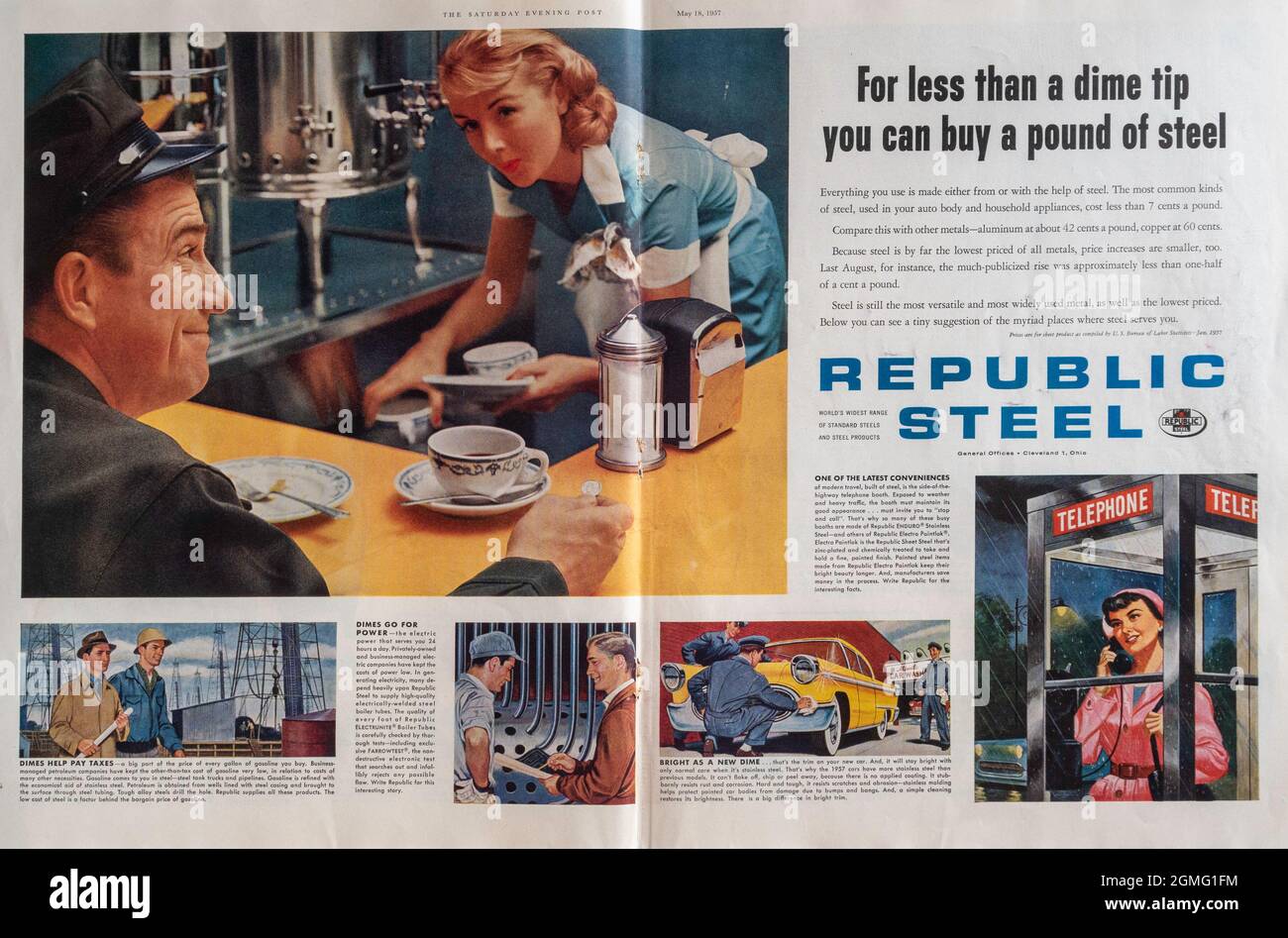 "The Saturday Evening Post" 18 May 1957 Magazine Advert, USA Stock ...