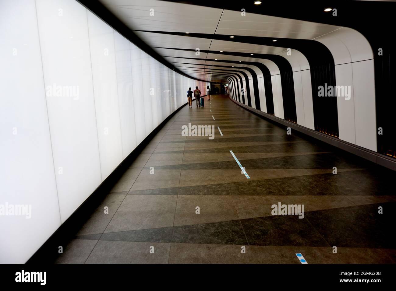 Light up tunnel at Kings Cross Station, London,United Kingdom Stock ...