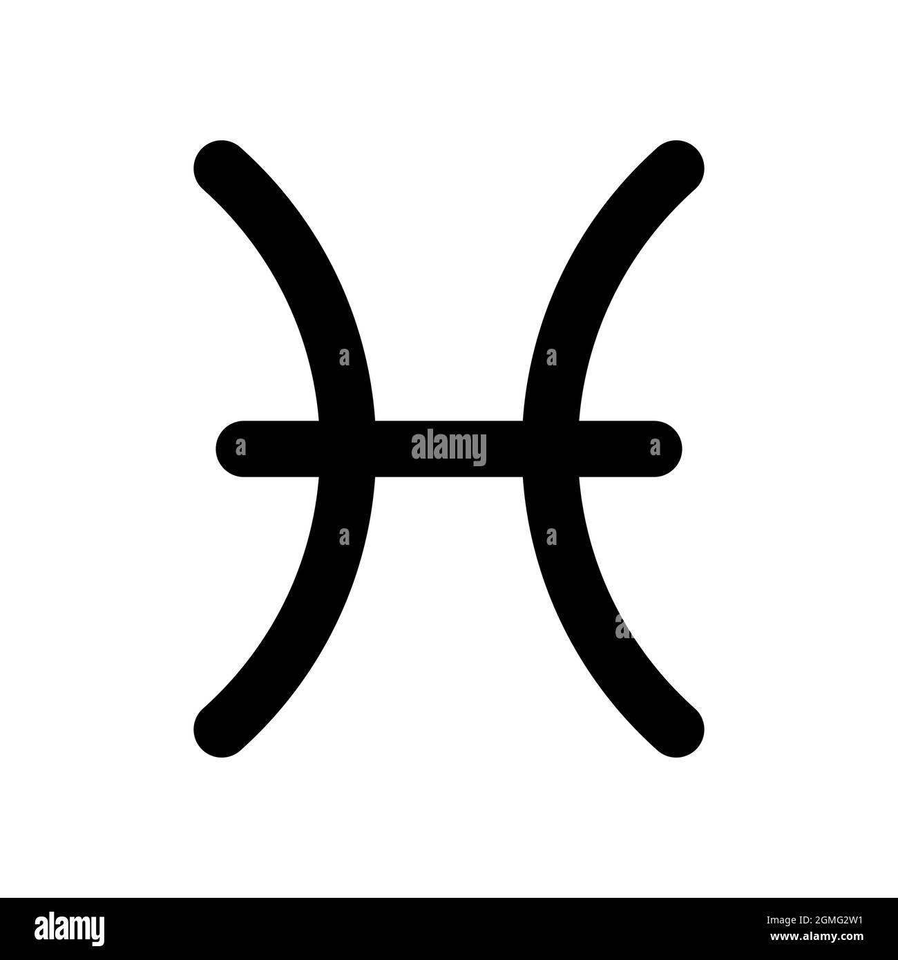 Pisces - astrological sign. One of twelve zodiac symbols. Simple solid ...