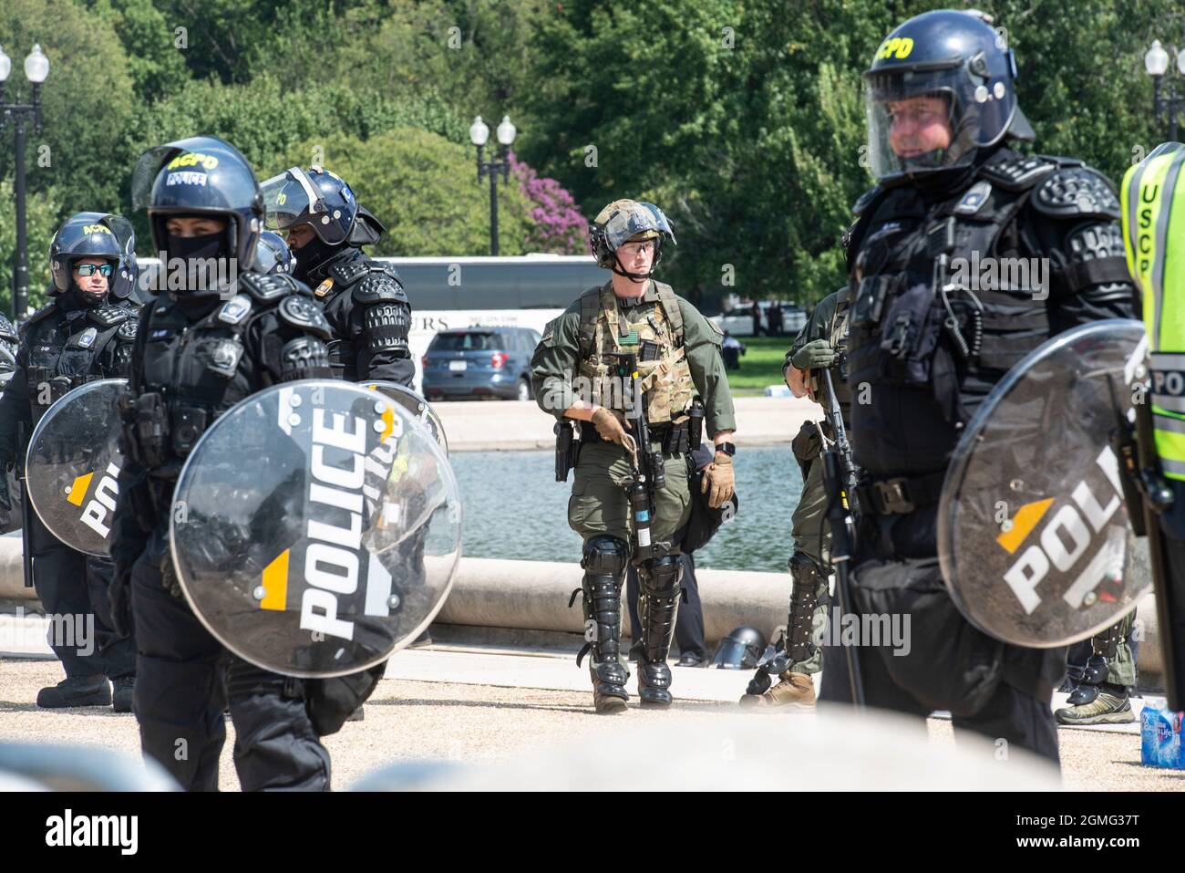 Washington DC, September 18, 2021, USA: Members of the Arlington County ...