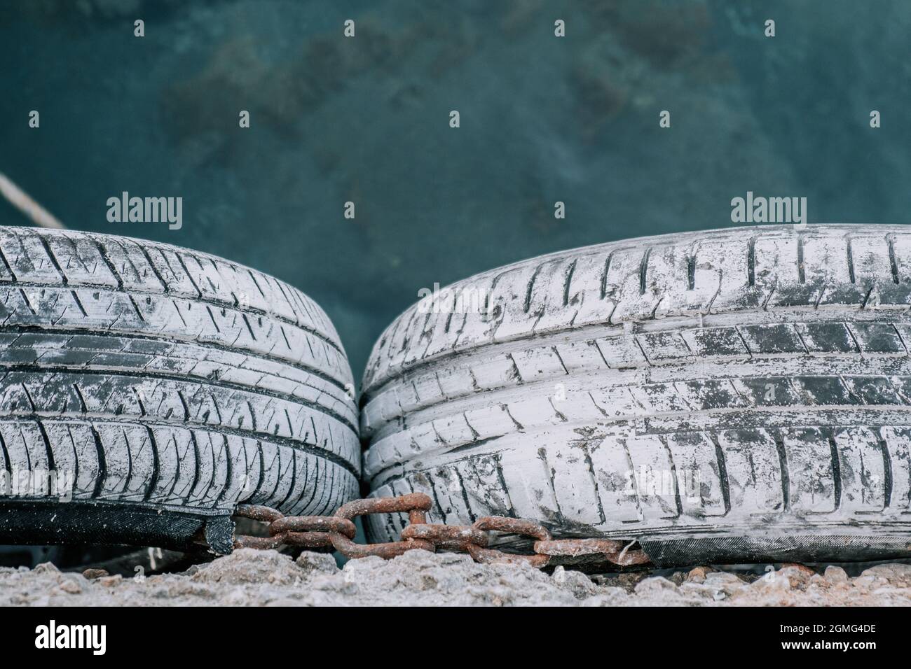 Closeup shot of dirty and damaged tires Stock Photo - Alamy