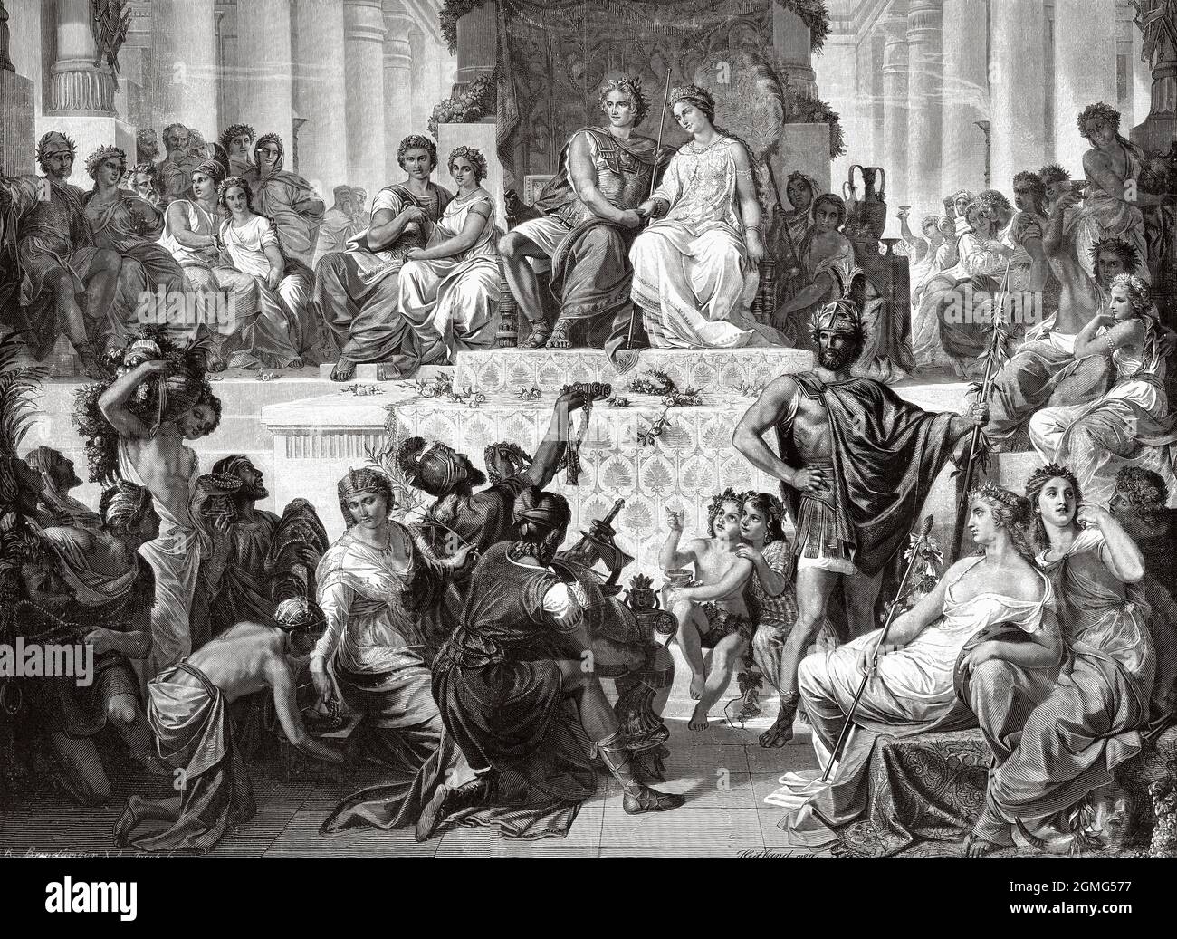 Wedding of Alexander the Great (356-323 BC) and Stateira in Susa, 324 ...