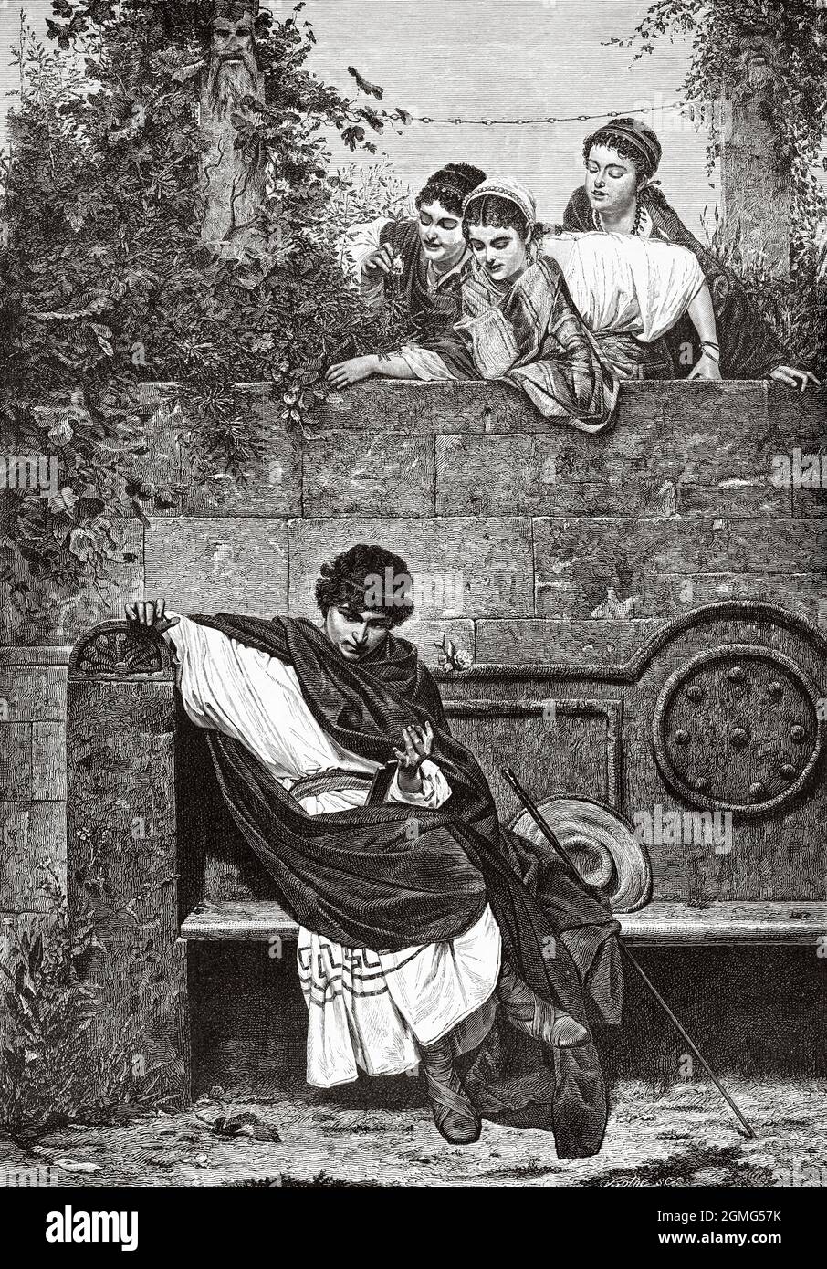 Young Poet, painting by Albert Baur (1835-1906) was a German painter ...