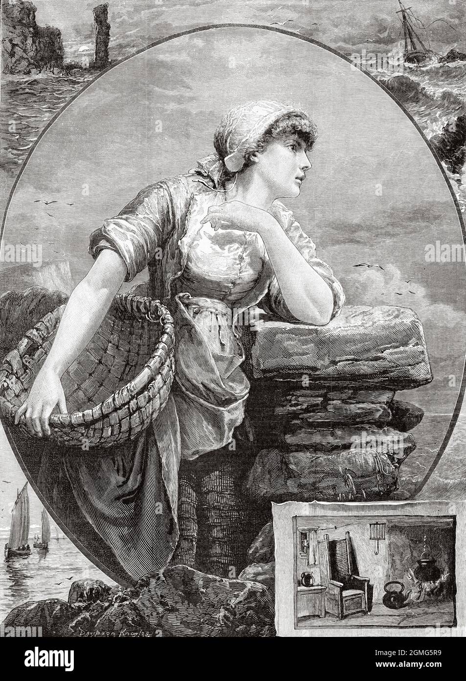 The absence of the sailor. A woman waits for her husband to bring the ...