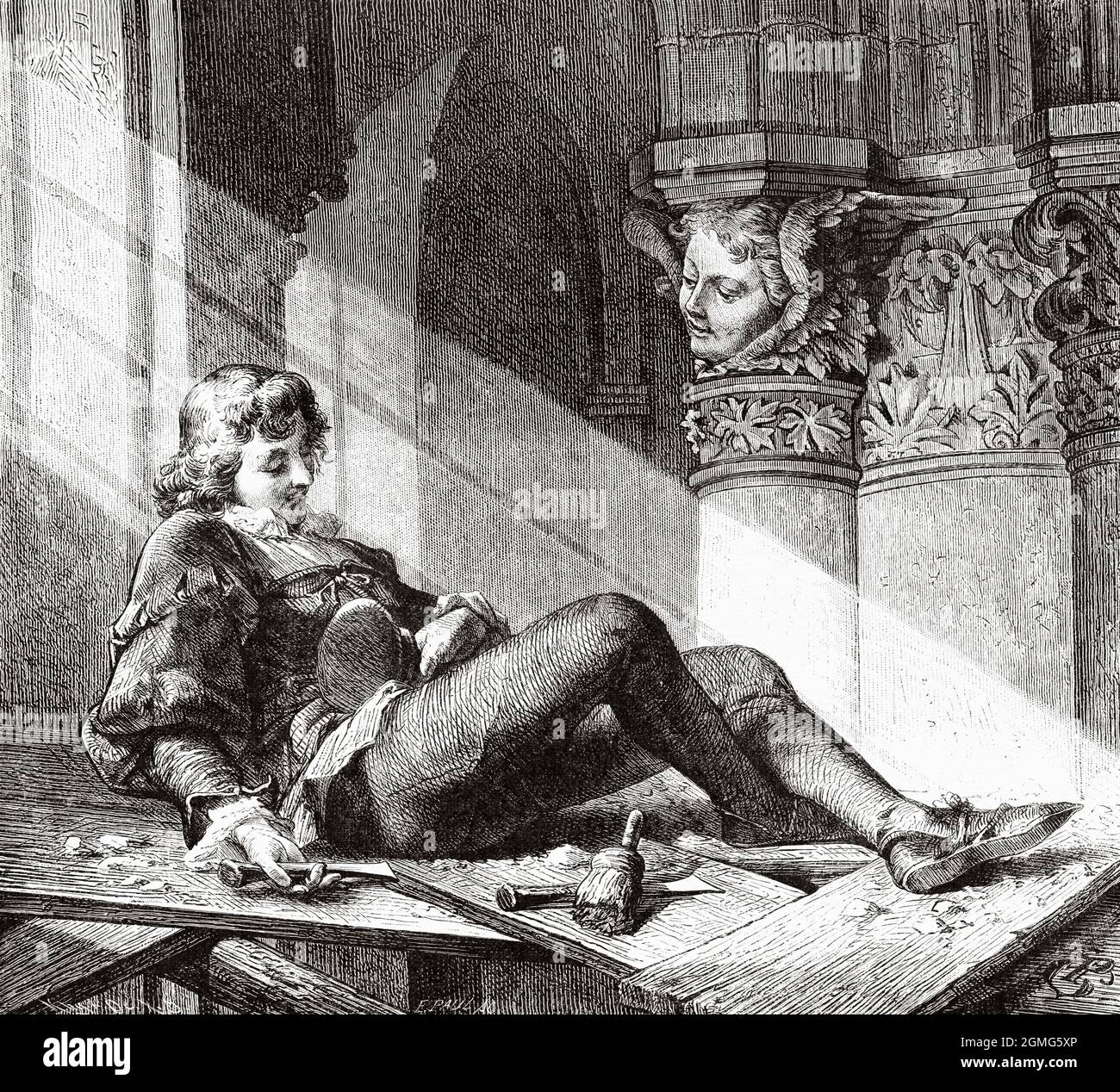 The dream of the stonemason, painting by Philipp Grot Johann. Philipp ...