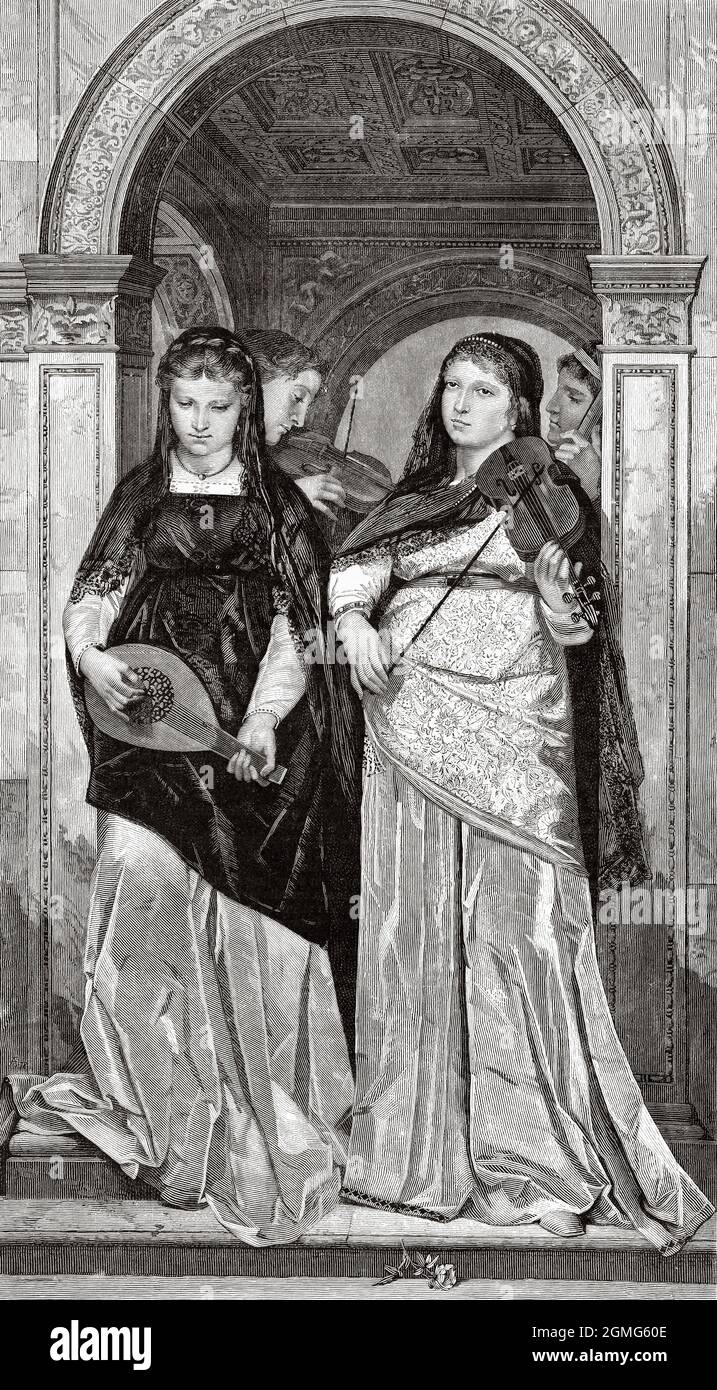 String quartet, painting by Anselm Feuerbach (1829-1880) was a German ...