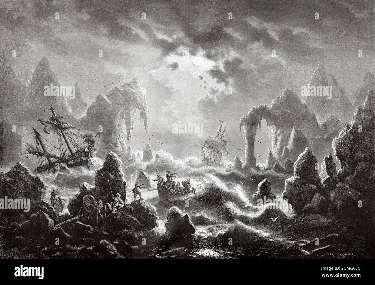 Journey to the North Pole, painting by Albert Rieger (1834–1905 ...