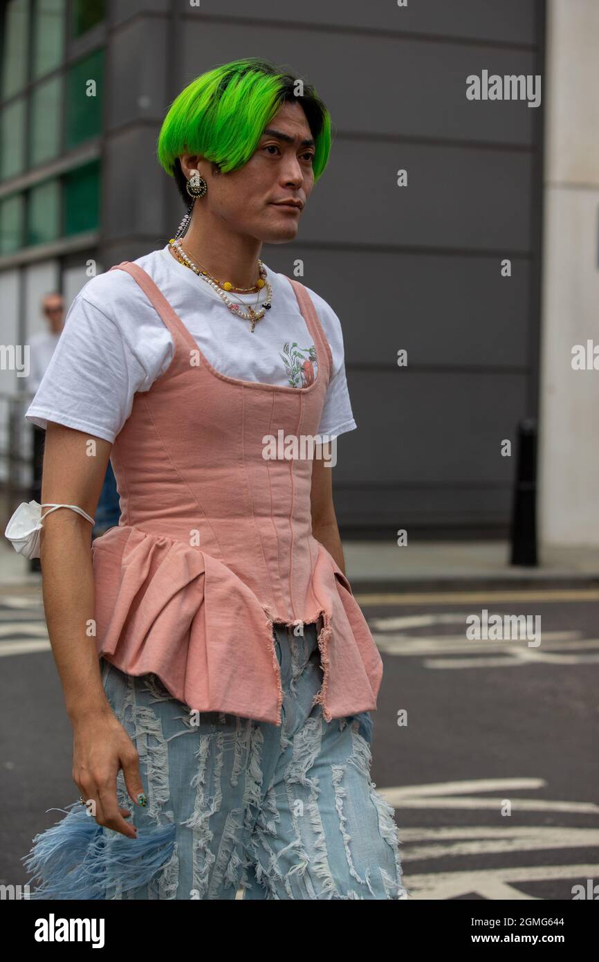 Yu Masui attends the London Fashion Week. (Photo by Pietro Recchia ...