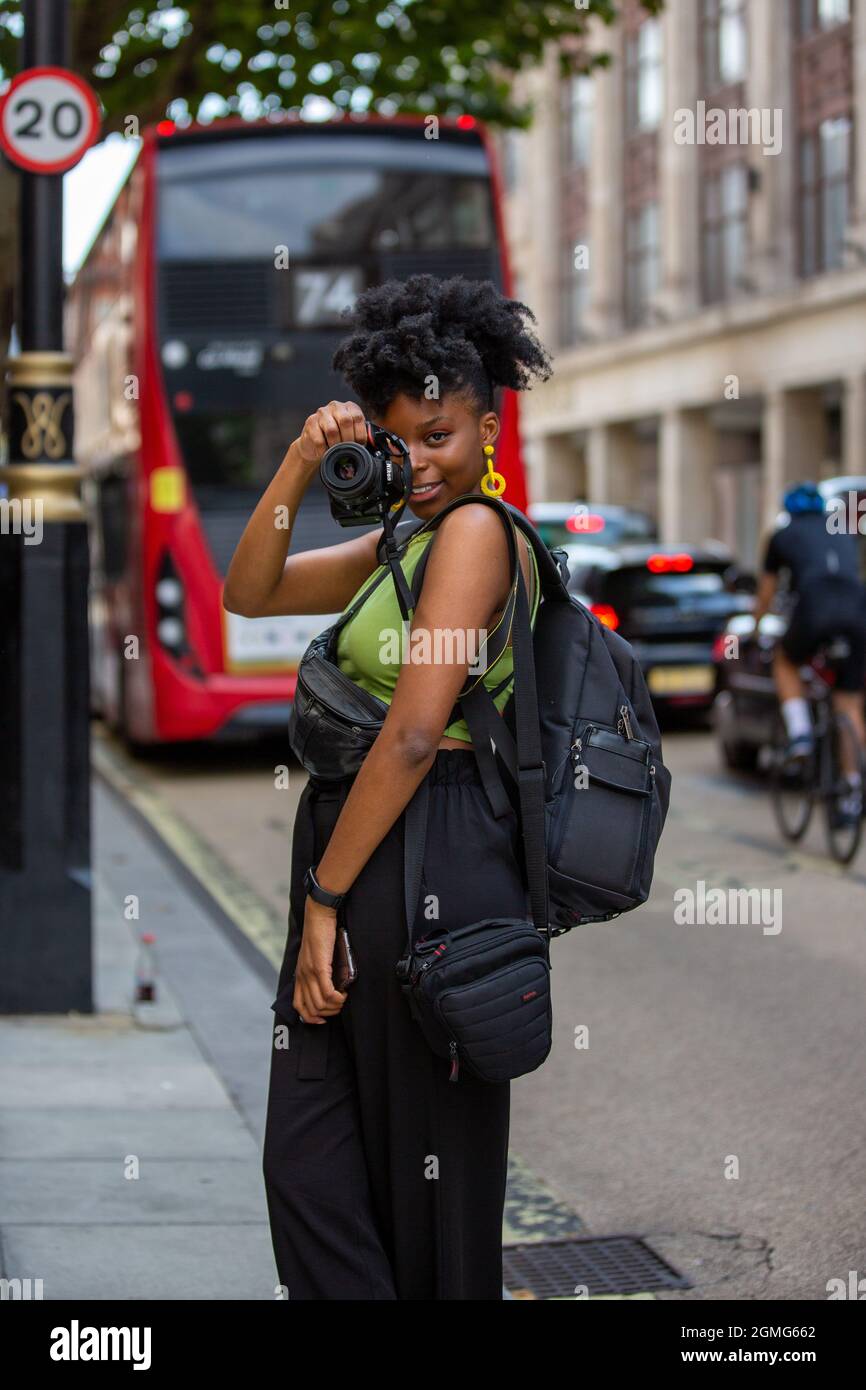 London, UK. 18th Sep, 2021. A street photographer attends the London ...