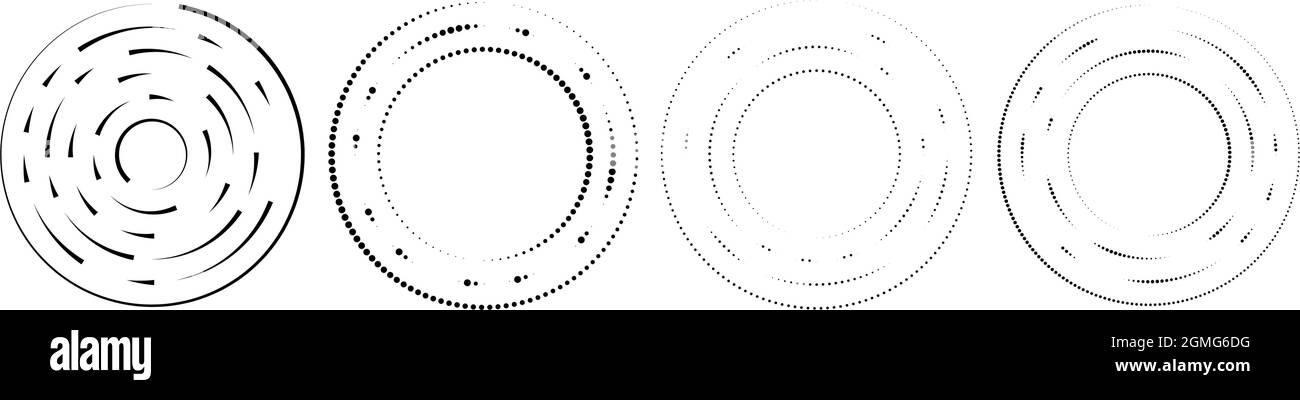 Circular, concentric segmented circles, rings. Abstract geometric ...