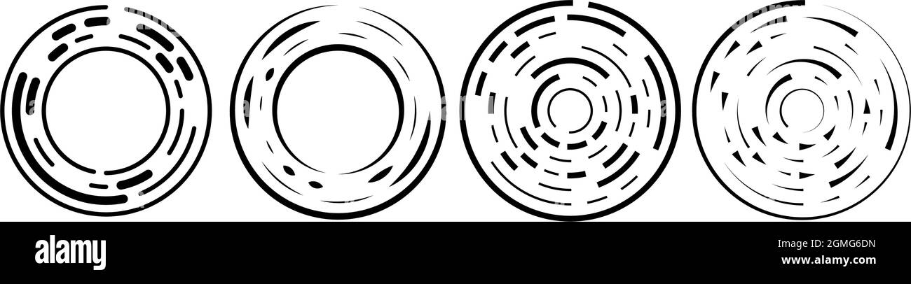 Circular, concentric segmented circles, rings. Abstract geometric ...
