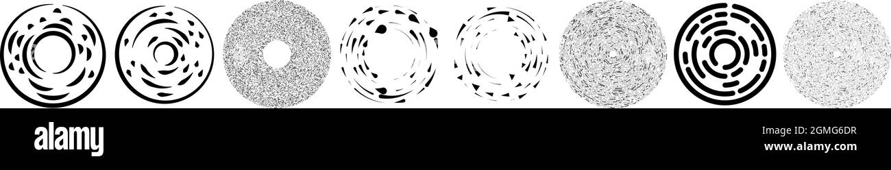 Circular, concentric segmented circles, rings. Abstract geometric ...