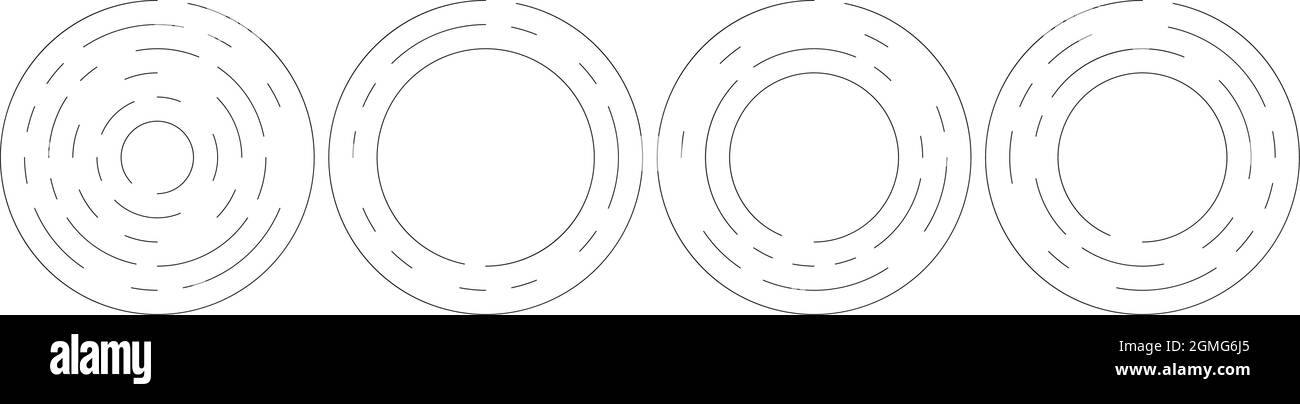 Circular, concentric segmented circles, rings. Abstract geometric ...