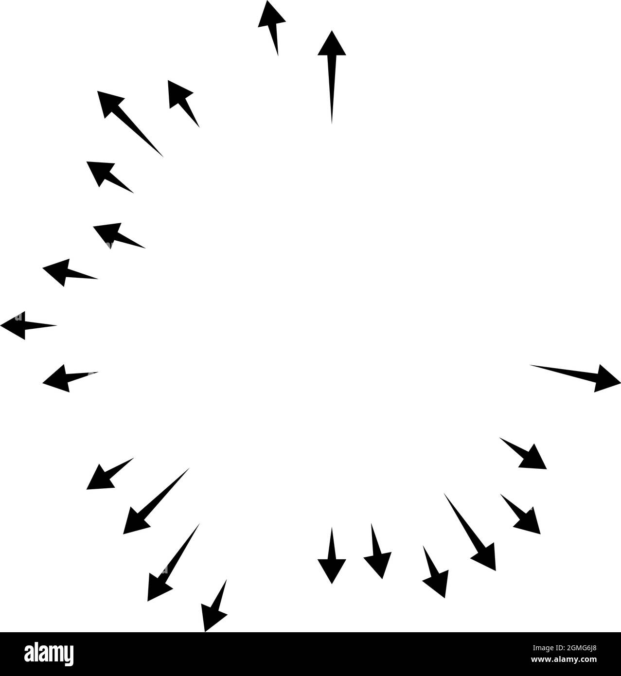 Arrows pointing outwards. Radial, radiating arrows - stock vector ...
