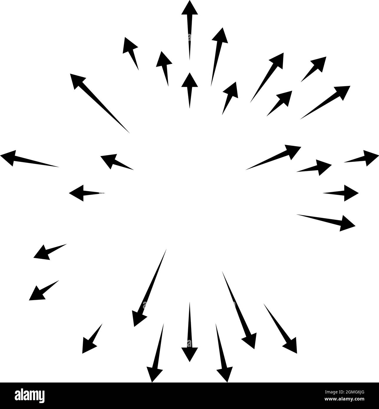 Arrows pointing outwards. Radial, radiating arrows - stock vector ...