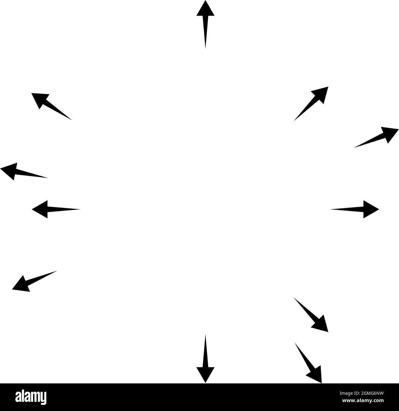 Arrows pointing outwards. Radial, radiating arrows - stock vector ...