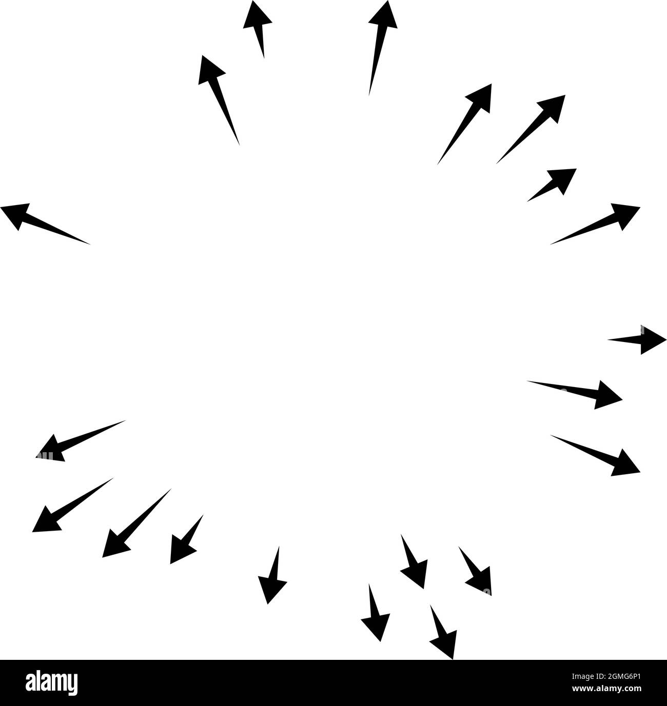 Arrows pointing outwards. Radial, radiating arrows - stock vector ...