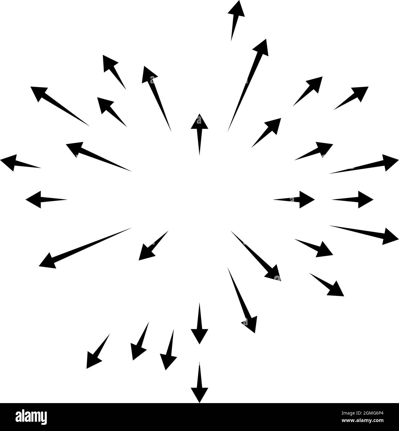 Arrows pointing outwards. Radial, radiating arrows - stock vector ...