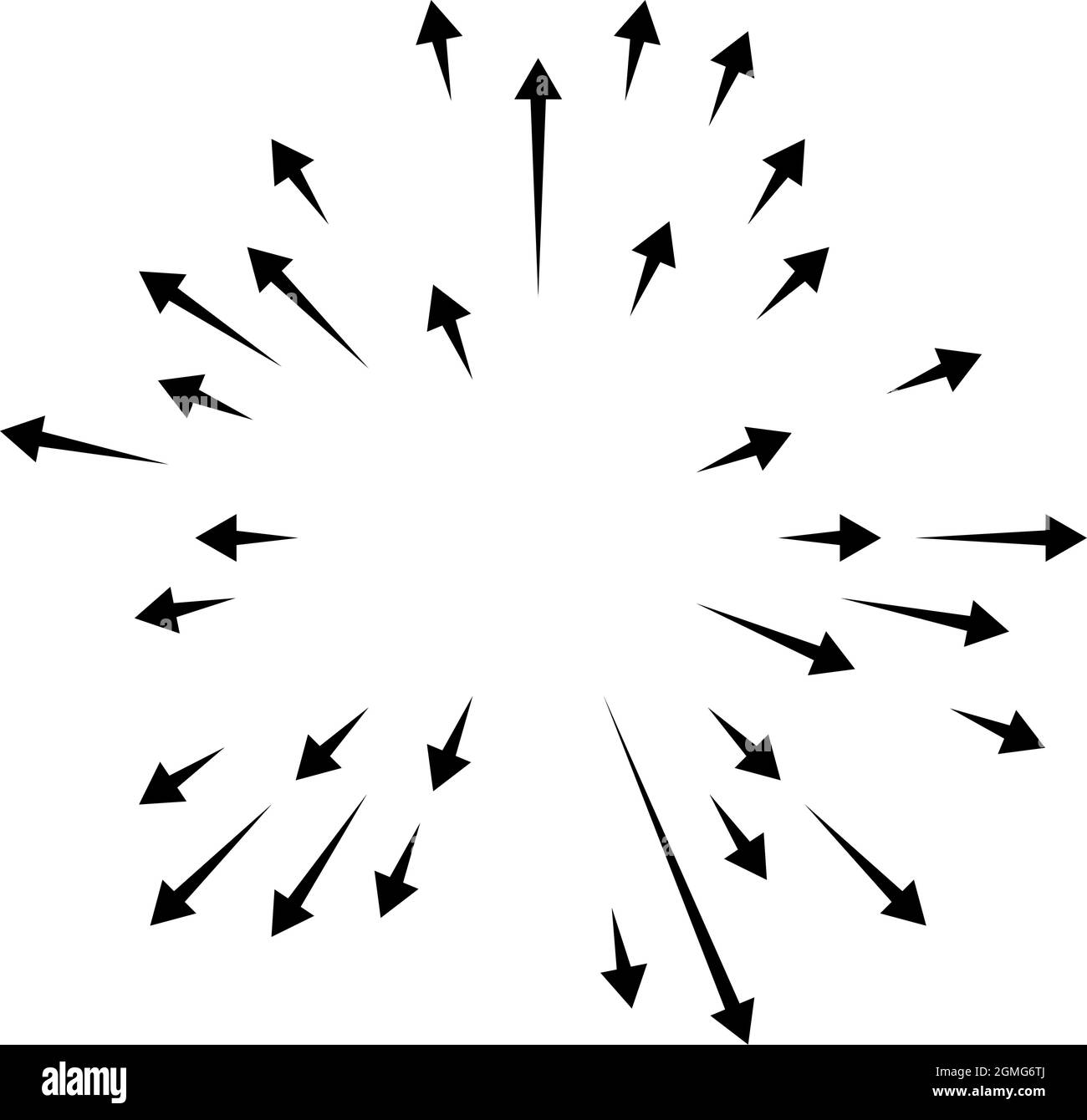 Arrows pointing outwards. Radial, radiating arrows - stock vector ...