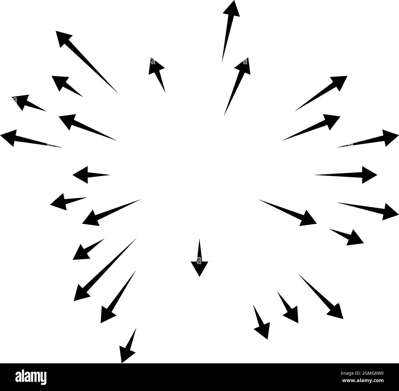 Arrows pointing outwards. Radial, radiating arrows - stock vector ...