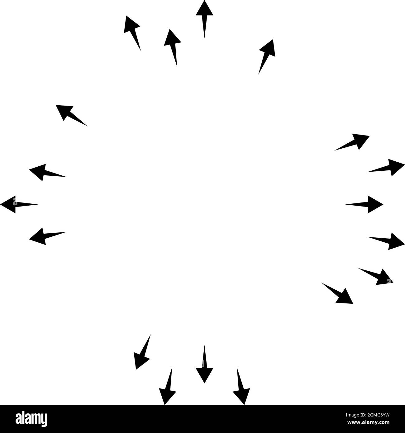 Arrows pointing outwards. Radial, radiating arrows - stock vector illustration, clip-art ...