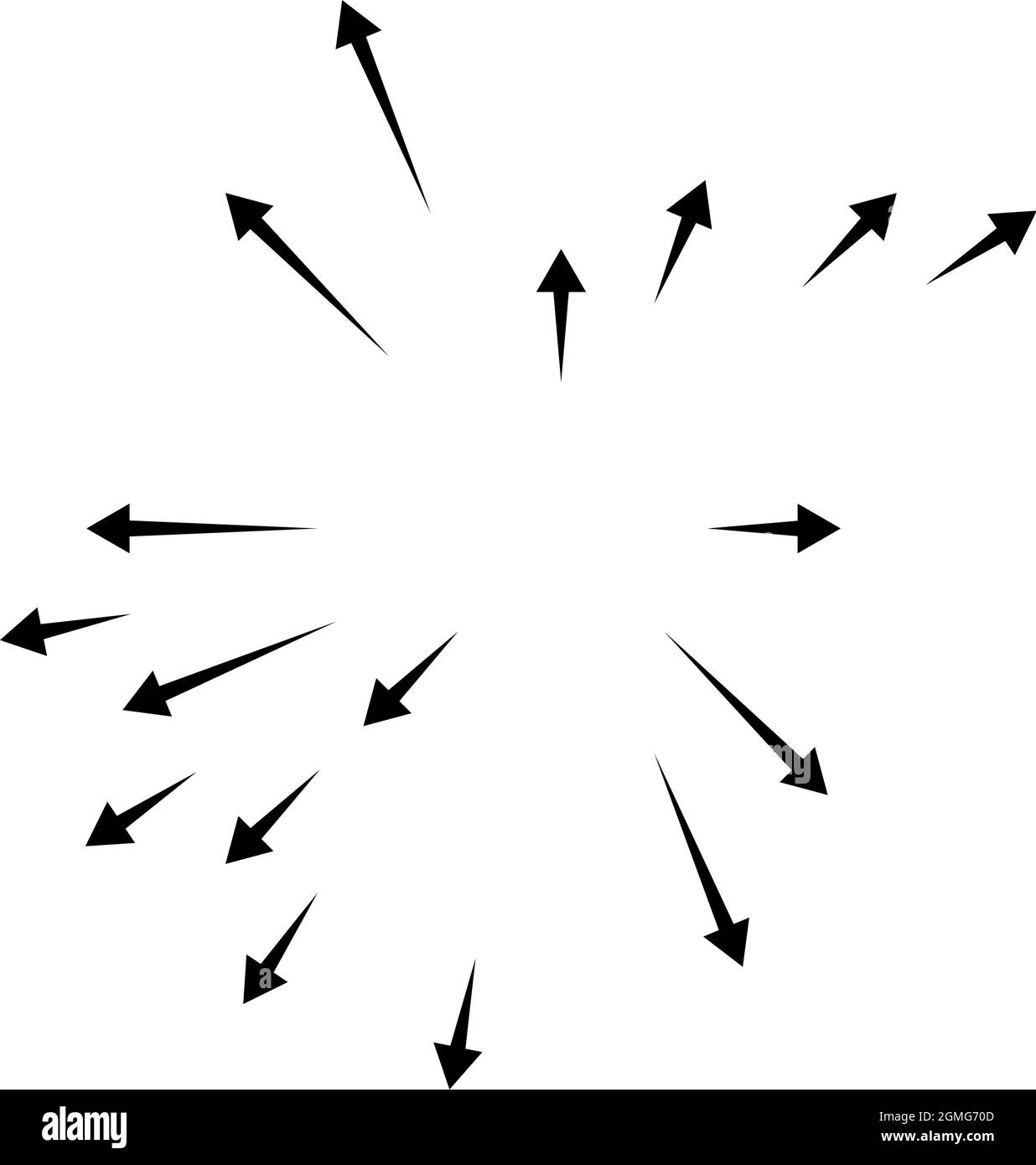 Arrows pointing outwards. Radial, radiating arrows - stock vector ...