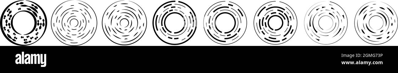 Circular, concentric segmented circles, rings. Abstract geometric ...