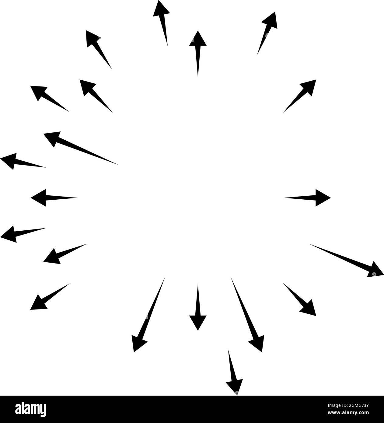 Arrows pointing outwards. Radial, radiating arrows - stock vector ...
