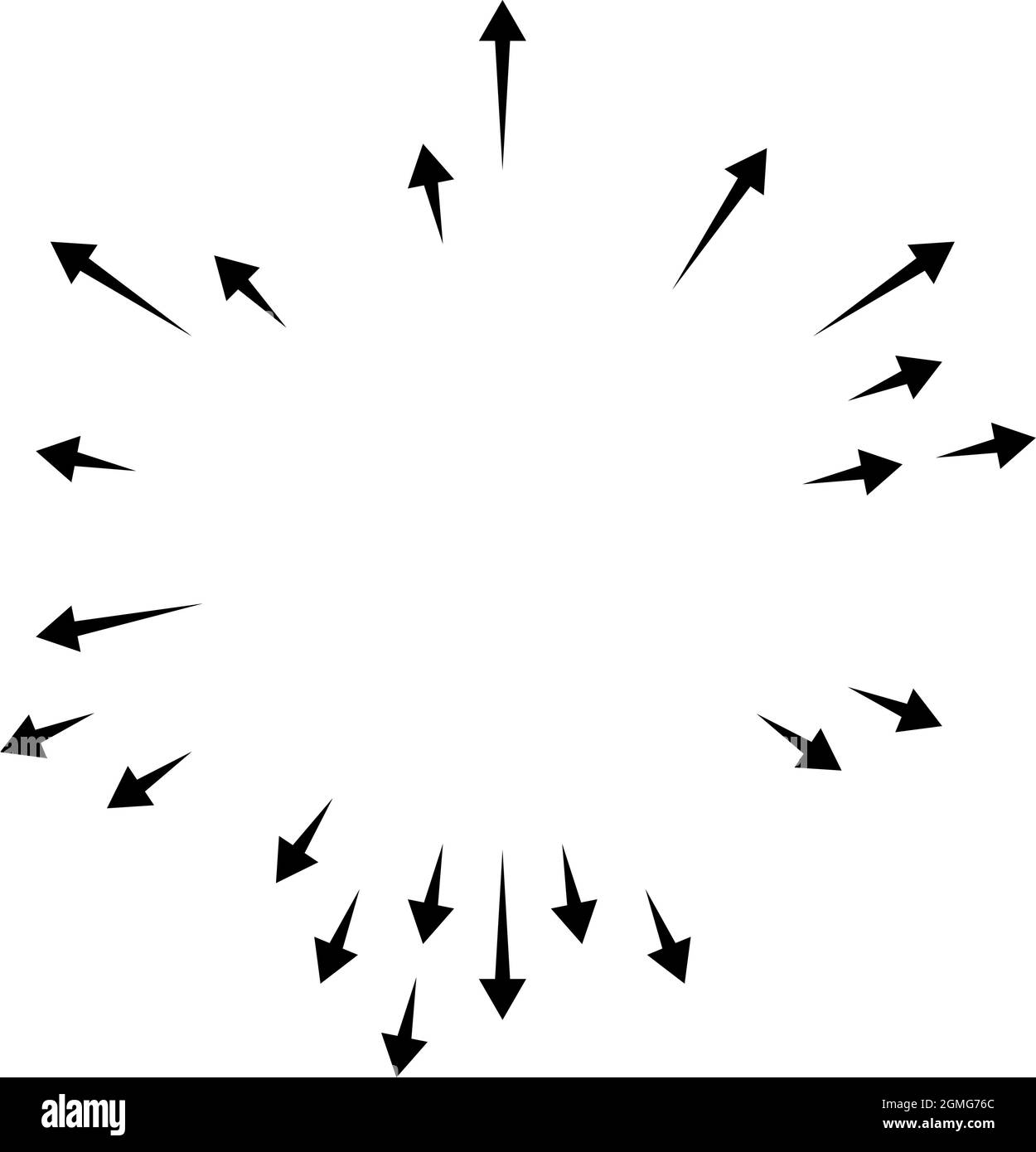 Arrows pointing outwards. Radial, radiating arrows - stock vector ...