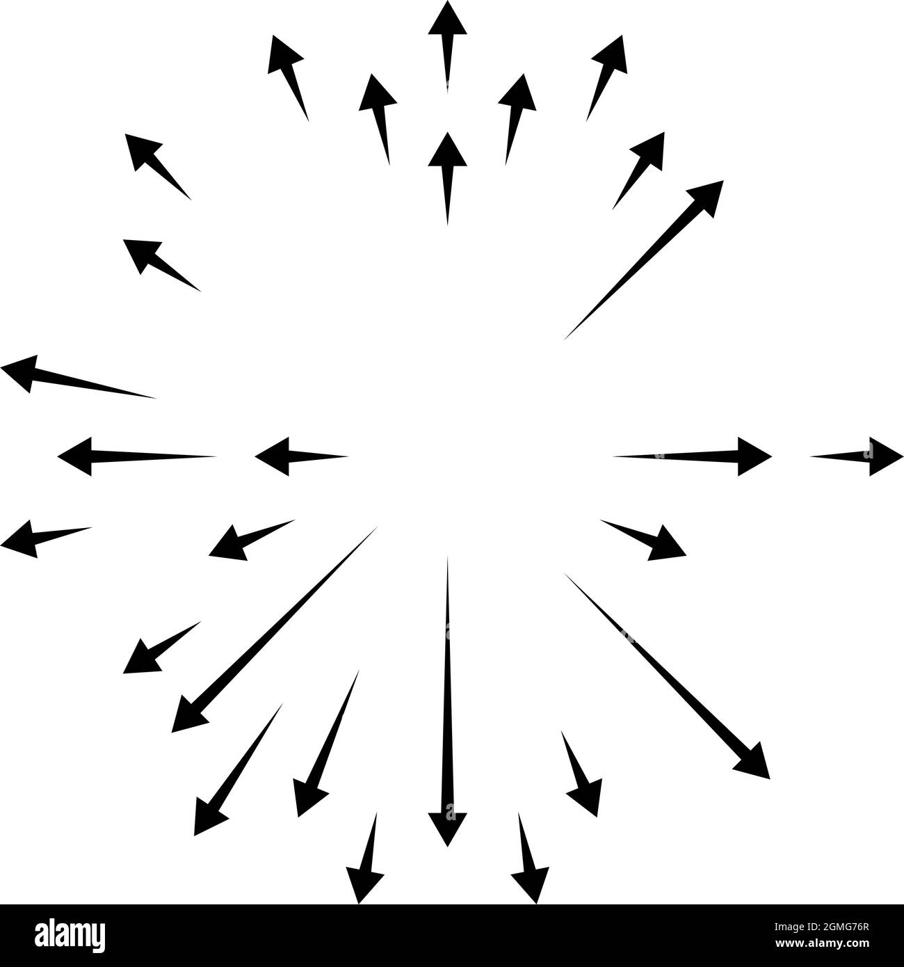 Arrows pointing outwards. Radial, radiating arrows - stock vector ...