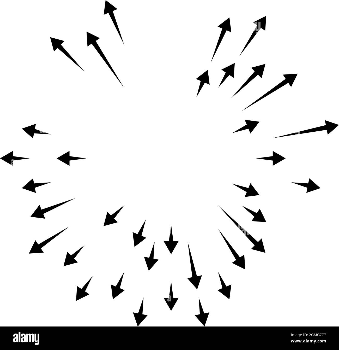 Arrows pointing outwards. Radial, radiating arrows - stock vector ...