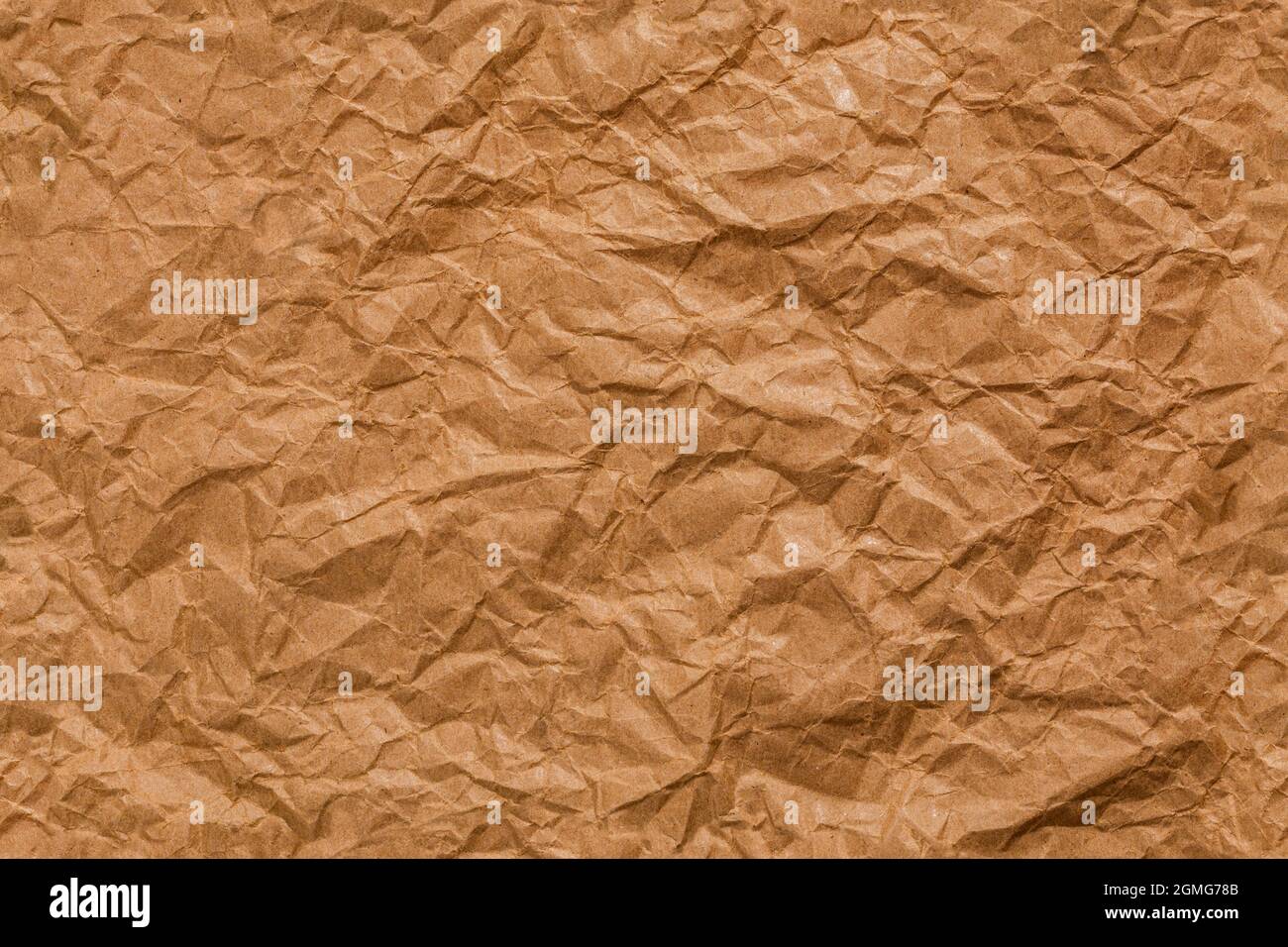 Ragged crumpled brown kraft paper seamless texture and full frame flat ...