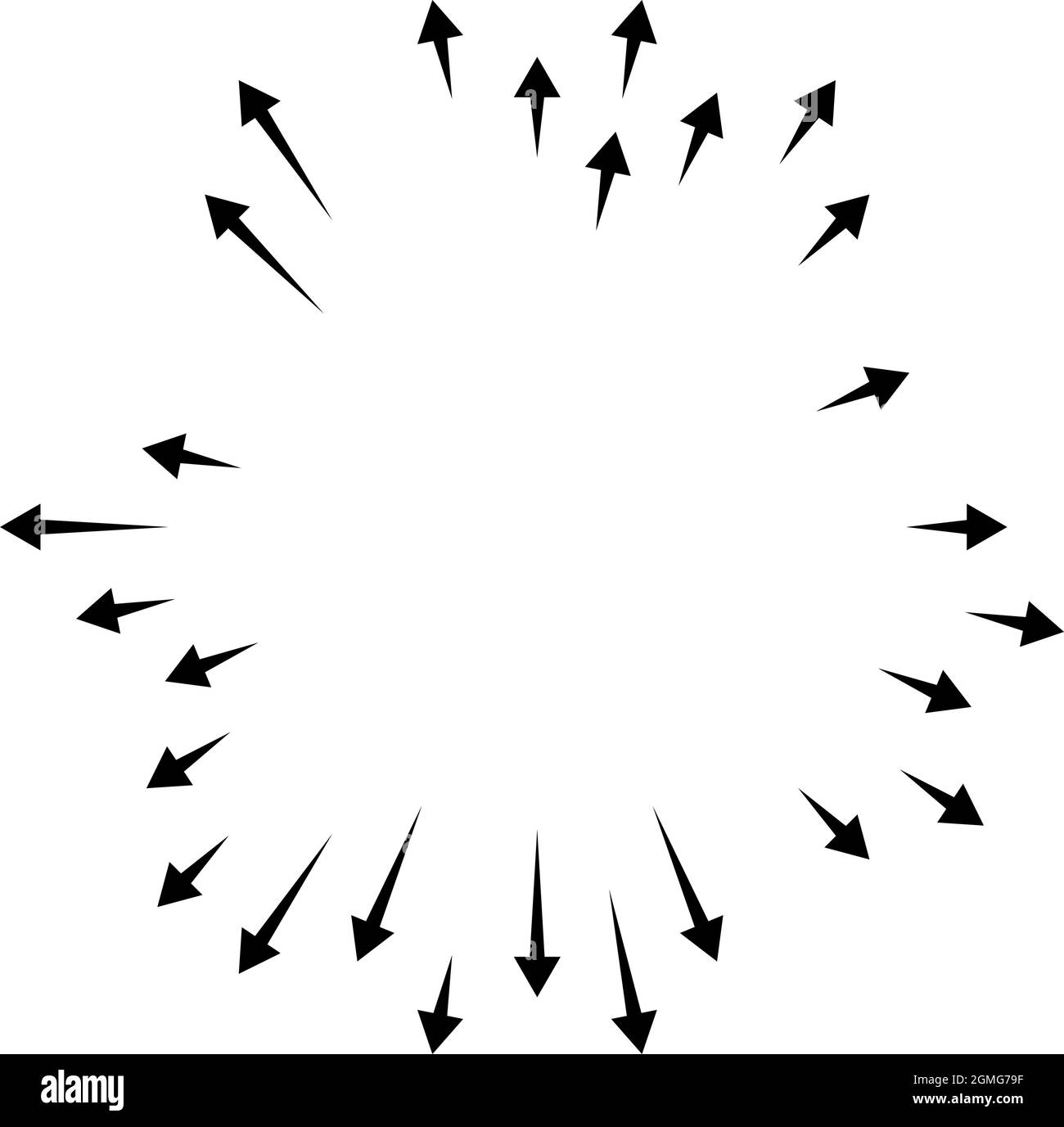 Arrows pointing outwards. Radial, radiating arrows - stock vector ...