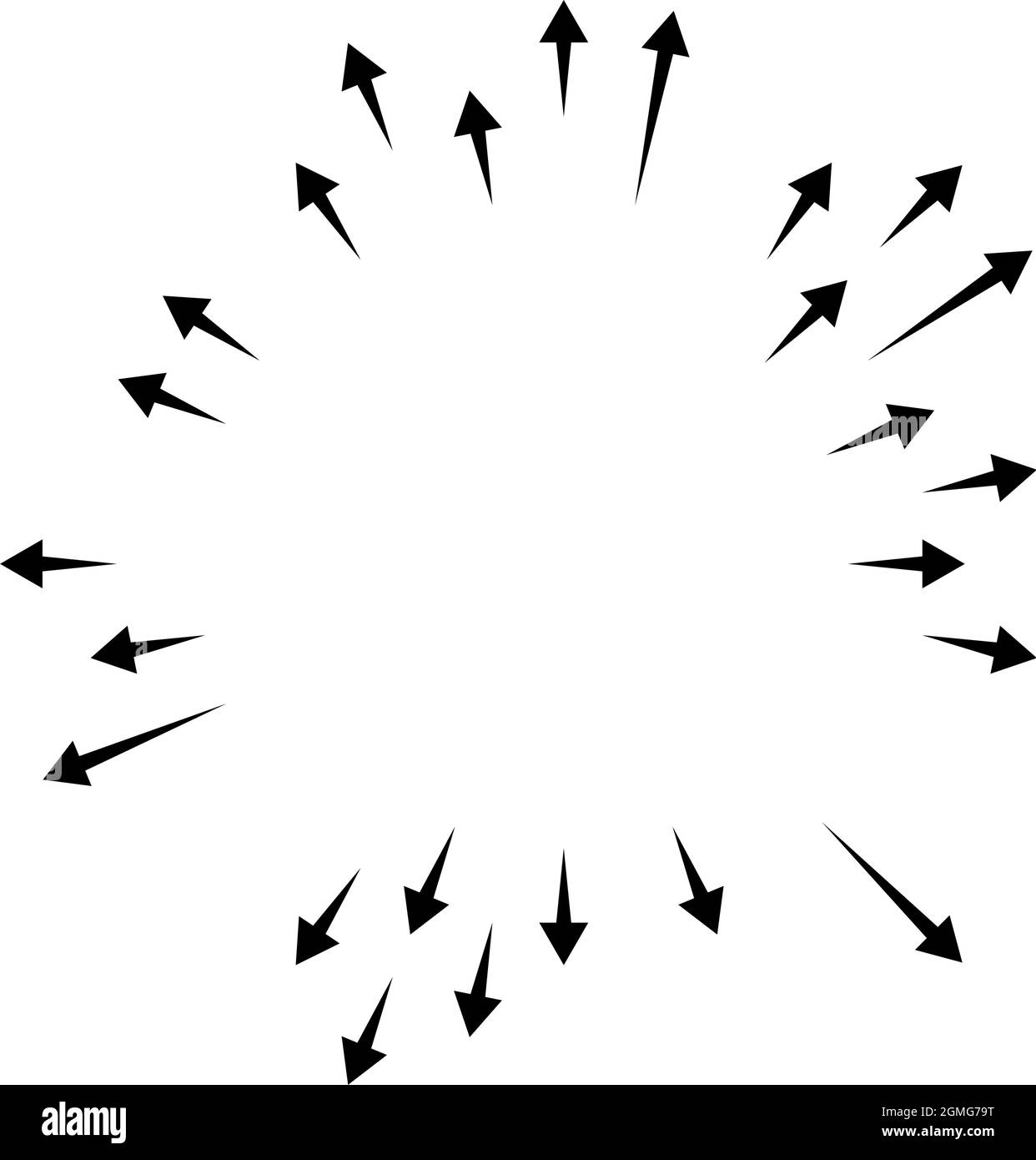 Arrows pointing outwards. Radial, radiating arrows - stock vector illustration, clip-art ...