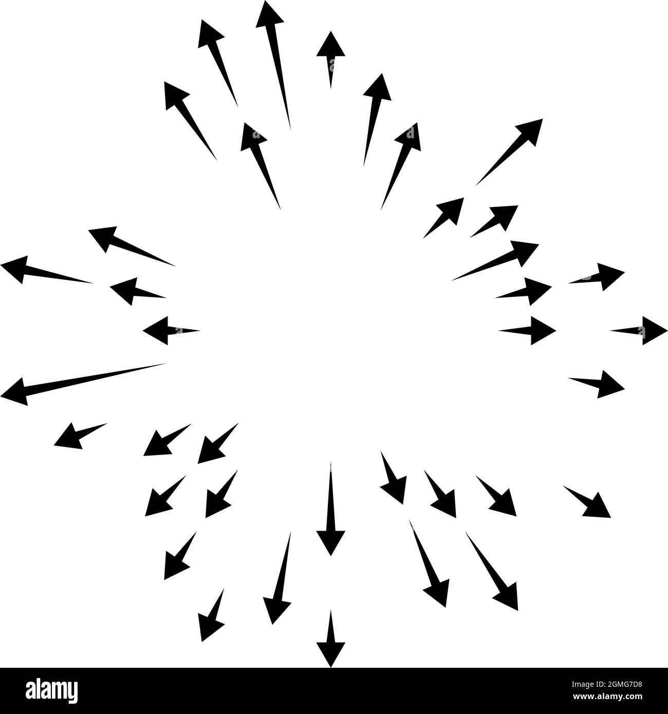 Arrows pointing outwards. Radial, radiating arrows - stock vector ...