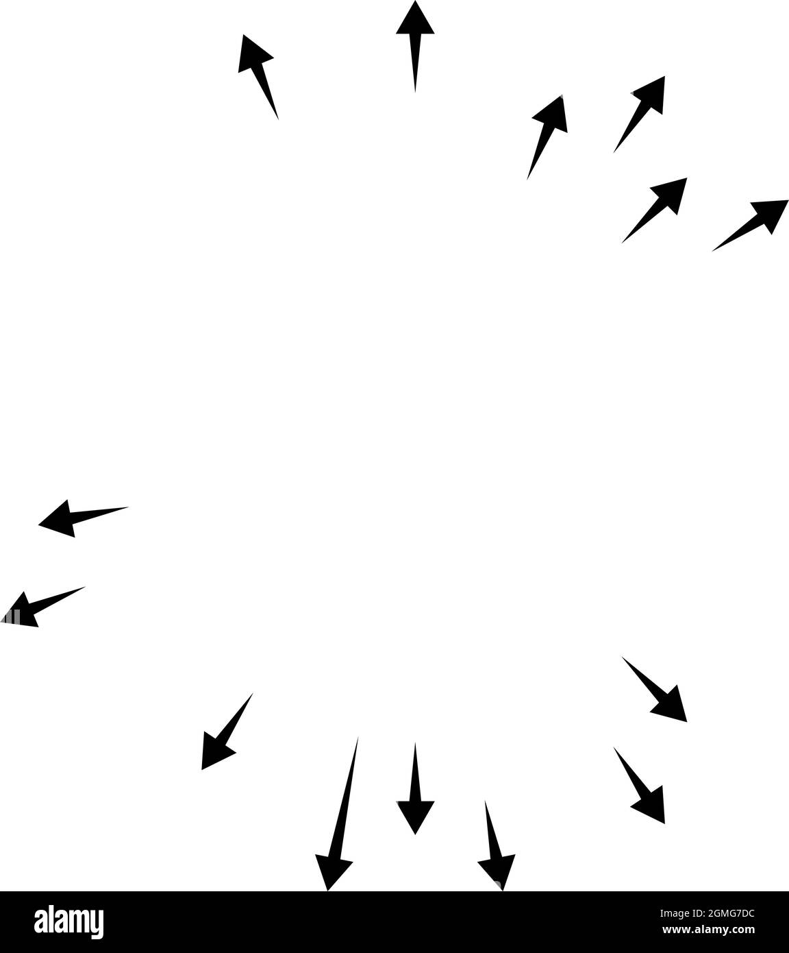 Arrows pointing outwards. Radial, radiating arrows - stock vector ...